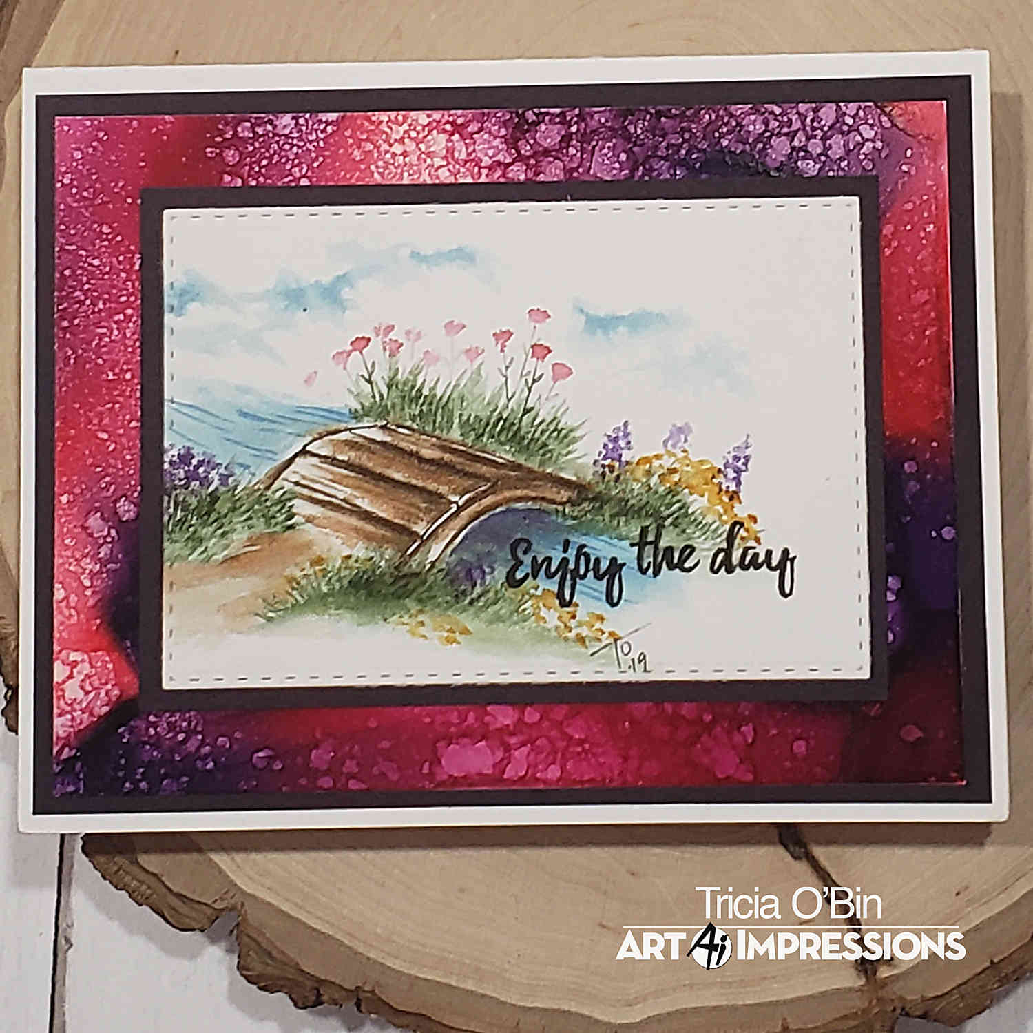 Spring Bridge | Watercolor Weekend | Art Impressions Stamps | TOBin Art ...